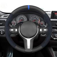 China Custom Hand Stitch Black Suede Leather Steering Wheel Cover for BMW M Sport Series for sale