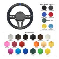 China Custom Hand Stitch Black Suede Leather Steering Wheel Cover for BMW M Sport Series for sale