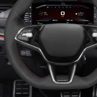 China Black Artificial Leather Anti-Slip Steering Wheel Cover for Skoda Fabia 2021-2023 Model for sale