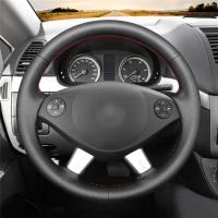 China Hand Sewing Genuine Leather Steering Wheel Cover for Mercedes-Benz W639 Viano Vito Valente for sale