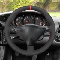 China Genuine Leather and Suede Steering Wheel Cover for Porsche 911 Turbo 996 Year 1997-2001 for sale