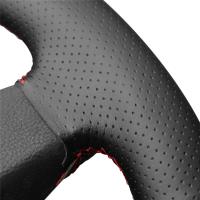 China Black Suede Hand Stitched Steering Wheel Cover for Mercedes-Benz W639 Viano Vito Valente for sale