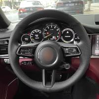 China Leather Steering Wheel Cover for Porsche Macan Panamera Taycan 2020 2021 2022 2023 for sale