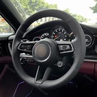 China Leather Steering Wheel Cover for Porsche Macan Panamera Taycan 2020 2021 2022 2023 for sale