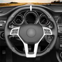 China Custom Mercedes-Benz C117 C218 W212 R231 2012 2016 Hand Stiching Steering Wheel Cover for sale