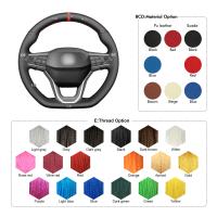 China Seat Leon IV Ibiza 6F Ateca Arona Tarraco Custom 3-Spoke Leather Steering Wheel Cover 2021- for sale