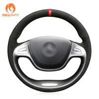 China Black Leather Custom Hand Sewing Steering Wheel Cover for S-Class W222 3-Spoke Wheel for sale