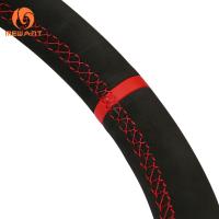 China Black Leather Custom Hand Sewing Steering Wheel Cover for S-Class W222 3-Spoke Wheel for sale