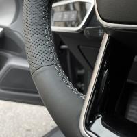 China Custom Fit 3-Spoke Wheel Steering Cover for Audi A6 A7 S7 E-Tron 2018 2019 2021 2022 for sale