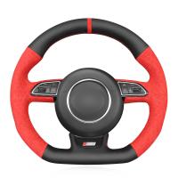 China Soft Athsuede Embossed Steering Wheel Cover for Audi A5 Quattro 2011-2016 RS5 RS7 SQ5 for sale