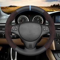 China Handmade Hand Stitched Steering Wheel Cover for BMW 1 Series E 3 Series E X1 M3 Sport for sale