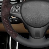 China Handmade Hand Stitched Steering Wheel Cover for BMW 1 Series E 3 Series E X1 M3 Sport for sale