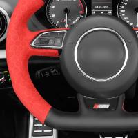 China Soft Athsuede Embossed Steering Wheel Cover for Audi A5 Quattro 2011-2016 RS5 RS7 SQ5 for sale