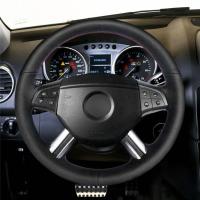 China Leather Steering Wheel Cover for Mercedes-Benz GL-Class X164 M-Class 2006 2007 2008 for sale