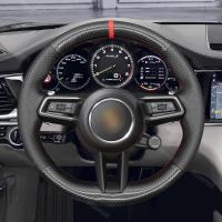 China Hand Sewing Steering Wheel Cover for PORSCHE 911 992 Macan Panamera Taycan 2020 2021 2022 2023 for sale