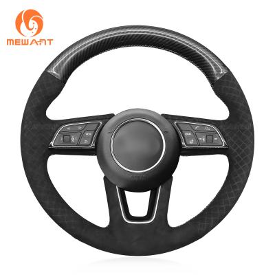 China Black Artificial Leather Hand Sewing Steering Wheel Cover for Audi A3 A4 A5 S3 S4 S5 RS 4 2015-2022 for sale