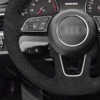 China Black Artificial Leather Hand Sewing Steering Wheel Cover for Audi A3 A4 A5 S3 S4 S5 RS 4 2015-2022 for sale
