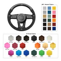 China Black Artificial Leather Hand Sewing Steering Wheel Cover for Audi A3 A4 A5 S3 S4 S5 RS 4 2015-2022 for sale