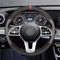 China Beige Hand Sewing Soft Suede PU Leather Steering Wheel Cover for Mercedes-Benz A-Class E-Class W177 W205 C118 W213 W463 W167 Sprinter for sale