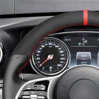 China Beige Hand Sewing Soft Suede PU Leather Steering Wheel Cover for Mercedes-Benz A-Class E-Class W177 W205 C118 W213 W463 W167 Sprinter for sale