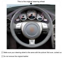 China Black Matte Steering Wheel Cover for Porsche 911 997 Boxster 987 Cayman 987 2004-2009 for sale