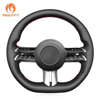 China 3-Spoke Wheel Leather Steering Cover for 2021 Mercedes-Benz C-Class W206 E-Class W213 for sale