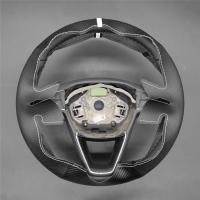 China Custom Fit Hand Stitched Matt Carbon Leather Steering Wheel Cover for Seat Leon 5F Mk3 Ibiza 6J Tarraco Arona for sale