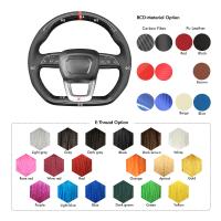 China Hand Stitching Carbon Leather Steering Wheel Cover for Audi Q3 Q5 SQ5 Q7 SQ7 Q8 SQ8 RS Q8 2015-2022 for sale