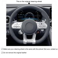 China Hand Stitching Genuine Nappa Leather Steering Wheel Cover for E63 AMG S W213 W205 W222 for sale