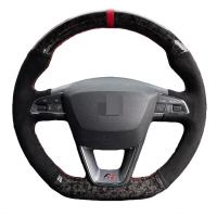China Soft Suede 3-Spoke Wheel Steering Cover For Seat Leon Cupra R Leon ST Ateca FR Ibiza 2013-2019 for sale