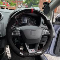 China Soft Suede 3-Spoke Wheel Steering Cover For Seat Leon Cupra R Leon ST Ateca FR Ibiza 2013-2019 for sale