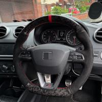 China Soft Suede 3-Spoke Wheel Steering Cover For Seat Leon Cupra R Leon ST Ateca FR Ibiza 2013-2019 for sale
