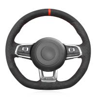 China Volkswagen Golf 7 GTI GTD GTE R MK7 VW Polo Scirocco Hand Sewing Steering Wheel Cover for sale