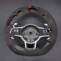 China Volkswagen Golf 7 GTI GTD GTE R MK7 VW Polo Scirocco Hand Sewing Steering Wheel Cover for sale