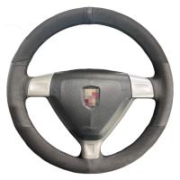 China Hand Sewn Suede Leather Steering Wheel Cover for Porsche 911 2005 2006 2007 2008 2009 for sale