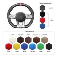 China Matte Carbon Suede Steering Wheel Cover for Mercedes-Benz AMG GT A35 W177 C43 C63 E53 E63 G63 W213 W205 W463 W222 for sale