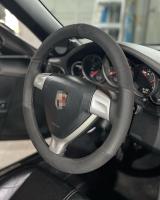 China Hand Sewn Suede Leather Steering Wheel Cover for Porsche 911 2005 2006 2007 2008 2009 for sale