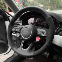 China 20*15*7cm Soft Suede Leather Steering Wheel Cover Audi A3 A4 A5 S3 S4 S5 RS 4 2015-2022 for sale