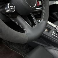 China 20*15*7cm Soft Suede Leather Steering Wheel Cover Audi A3 A4 A5 S3 S4 S5 RS 4 2015-2022 for sale