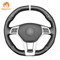 China Year 2005-2016 Carbon Leather Steering Wheel Cover for Mercedes-Benz AMG A45 CLA C63 E63 GLA CLS SLK for sale