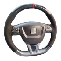 China Enhance Your Seat Leon FR 2009-2012 with Hand Sewing Carbon Suede Steering Wheel Cover for sale