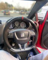 China Enhance Your Seat Leon FR 2009-2012 with Hand Sewing Carbon Suede Steering Wheel Cover for sale