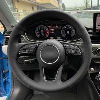 China Leather Steering Wheel Cover for Audi A3 A4 A5 S3 S4 S5 RS 4 2015-2022 3-Spoke Wheel for sale