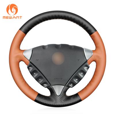 China Hand Stitched Matte Carbon Brown Leather Steering Wheel Cover for Porsche 2004-2010 for sale