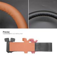 China Hand Stitched Matte Carbon Brown Leather Steering Wheel Cover for Porsche 2004-2010 for sale
