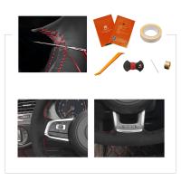 China 2015-2016 Leather Custom Hand Stitching Hollow Stripe Steering Wheel Cover for VW Golf 7 GTI GTD GTE R MK7 for sale