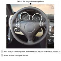 China Hand Stitched Steering Wheel Cover for Mercedes-Benz SLK 2004-2008 SLK-Class W170 W171 for sale