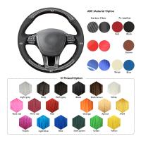 China Volkswagen VW Touareg 7P 2010-2018 3-Spoke Steering Wheel Cover in Black Carbon Fiber for sale