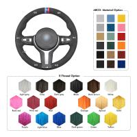 China Suede Steering Wheel Cover for BMW F87 F80 F30 F20 F10 F15 X5 M50d 2012-2022 Black for sale