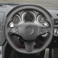 China Hand Stitching Steering Wheel Cover For Mercedes-Benz GLK SLR-Class AMG 63 65 AMG for sale
